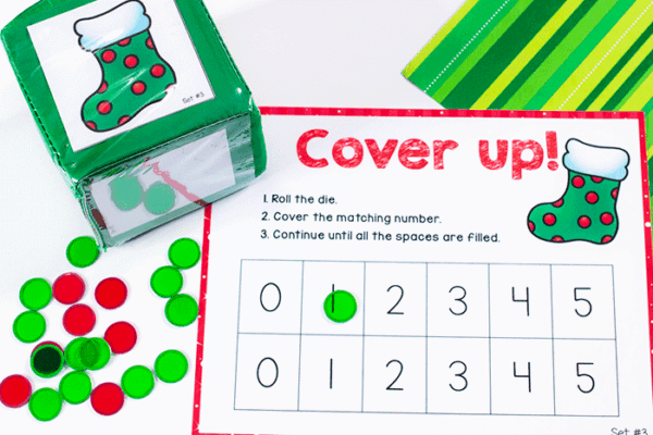 3 Free Printable Christmas Math Games for Preschool