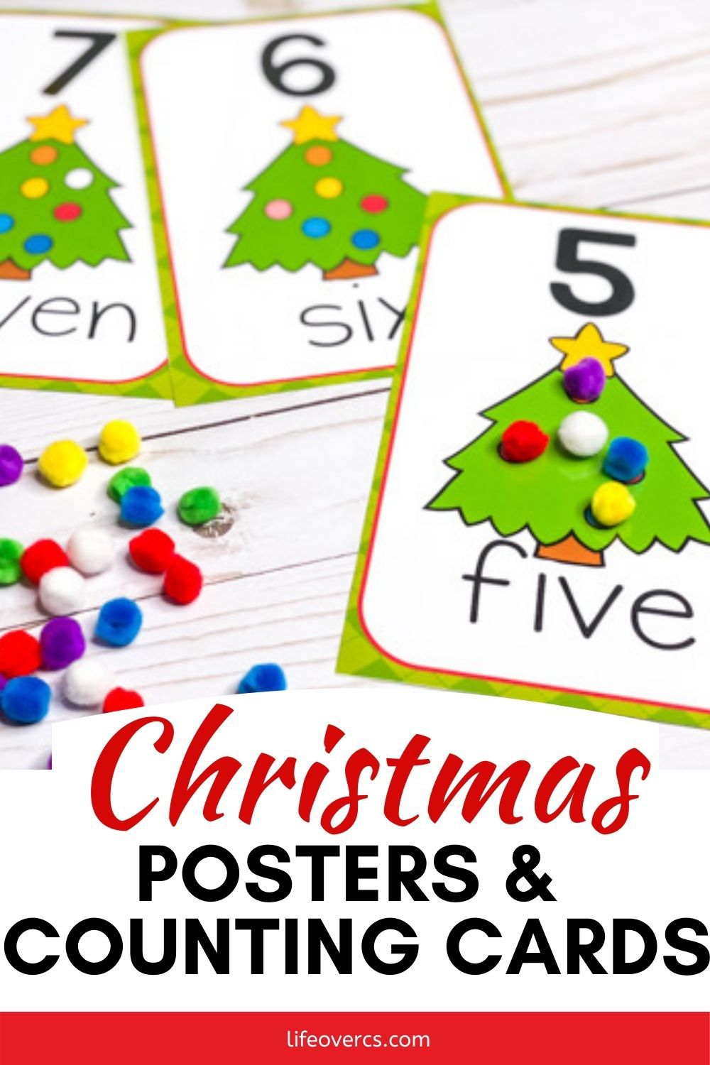 Preschool Christmas Theme Counting Cards and Posters