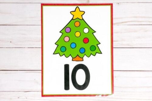 Free Printable Christmas Tree Counting Cards and Posters
