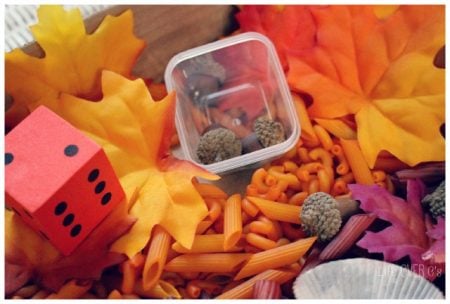 Easy DIY Colors of Fall Sensory Bin for Preschoolers
