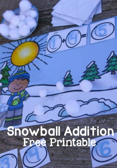 Free Printable Winter Theme Addition to 10 Activity