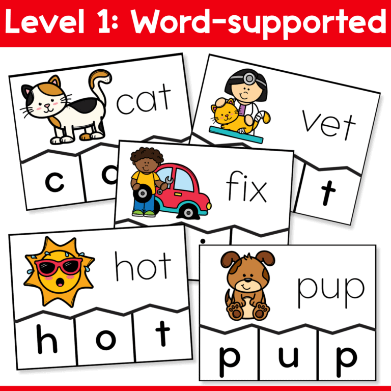 CVC Word Family Puzzles - Life Over C's