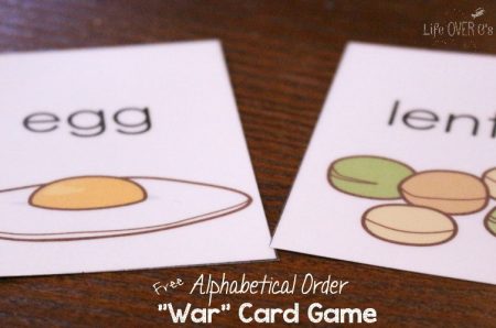 Free Printable Alphabetical Order "War" Card Game