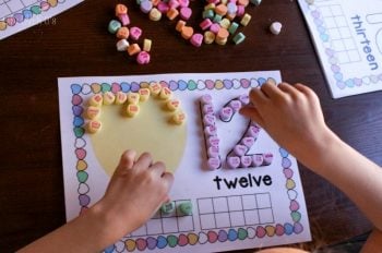 Free Printable Valentine's Day Number Mats for 11-20