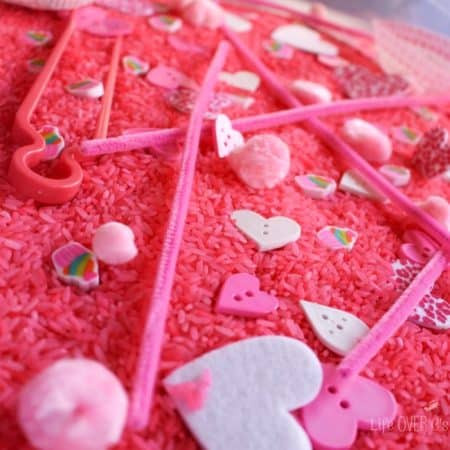 Easy & Pretty Pink Sensory Bin for Valentine's Day