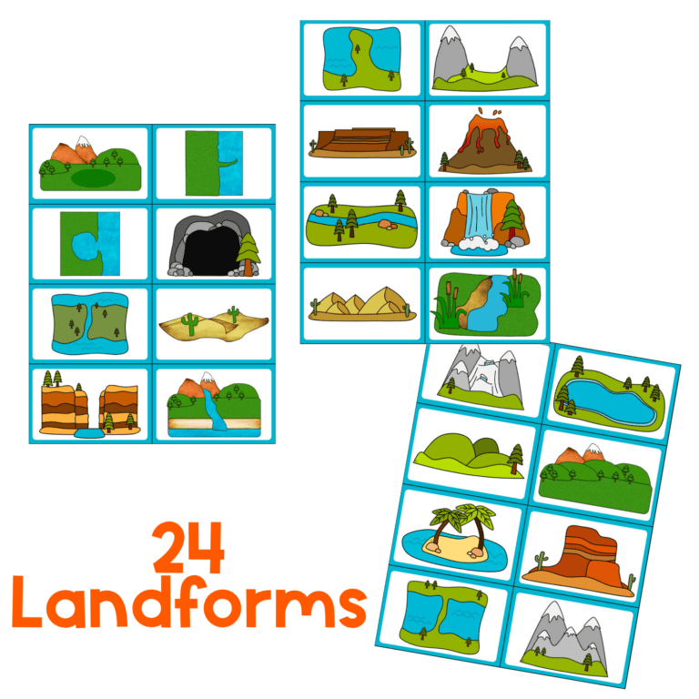 Landform Vocabulary Slap It! Card Game - Life Over C's
