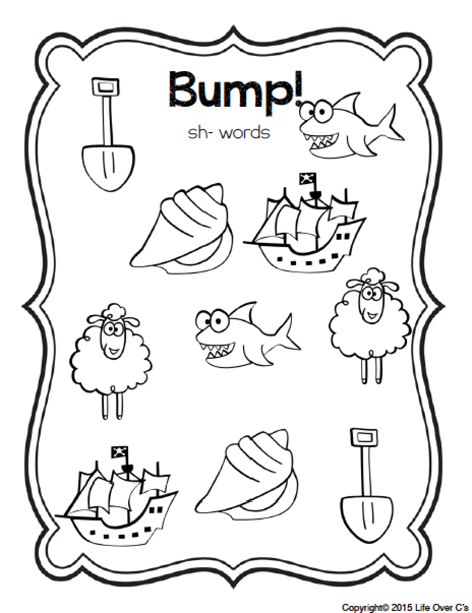 Words With Sh Sound Sketch Coloring Page