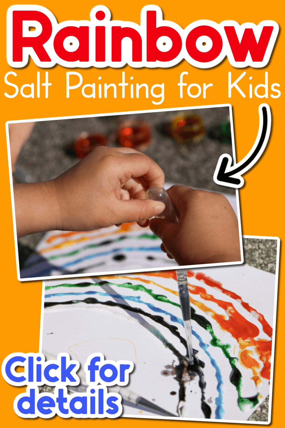 Bright Rainbow Salt Painting for Preschoolers