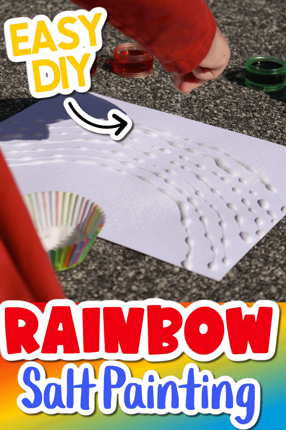 Bright Rainbow Salt Painting for Preschoolers