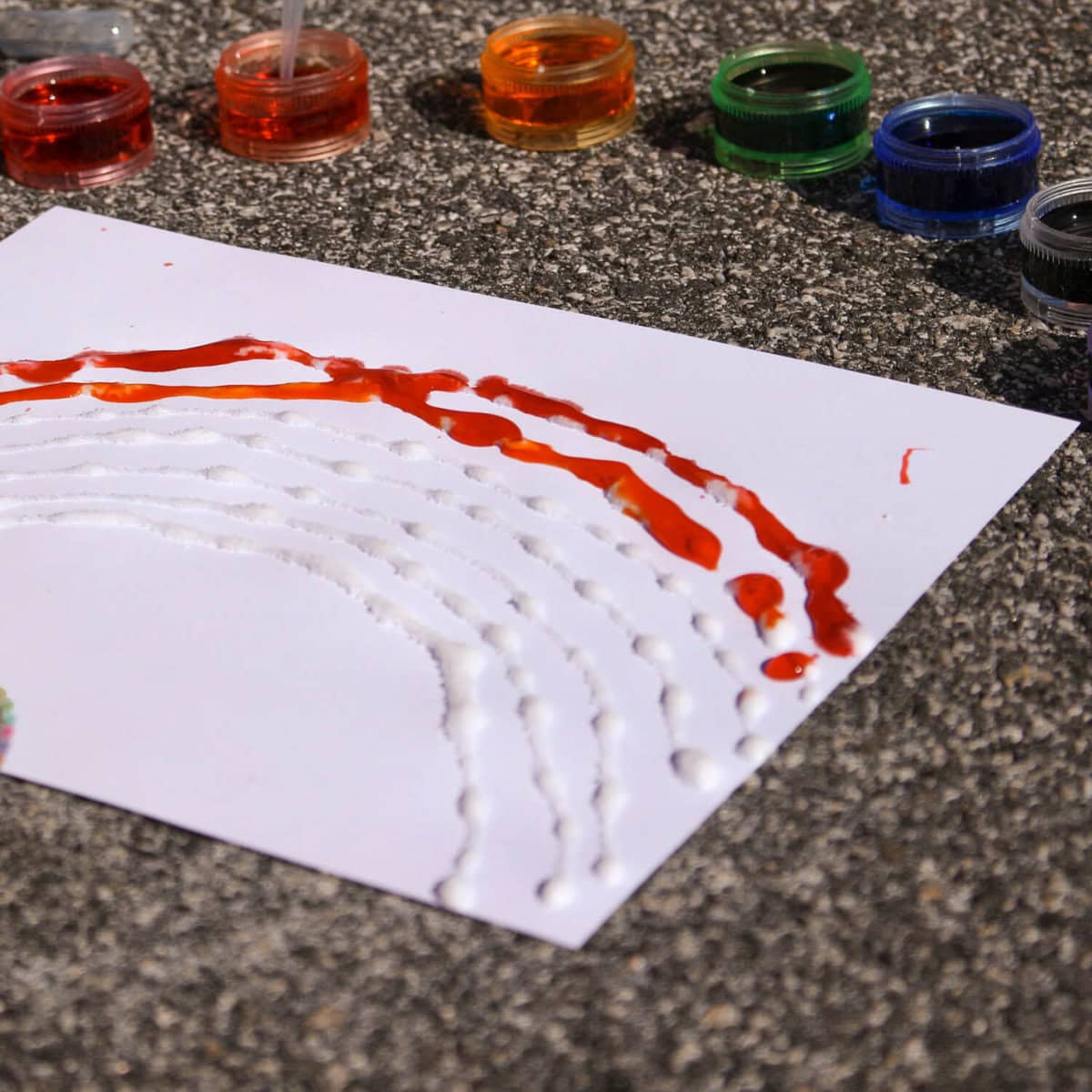 Bright Rainbow Salt Painting for Preschoolers