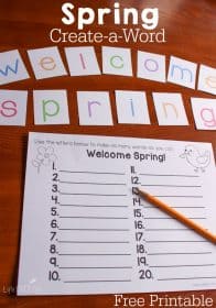 Free Printable Spring Create-a-Word Activity - Life Over C's