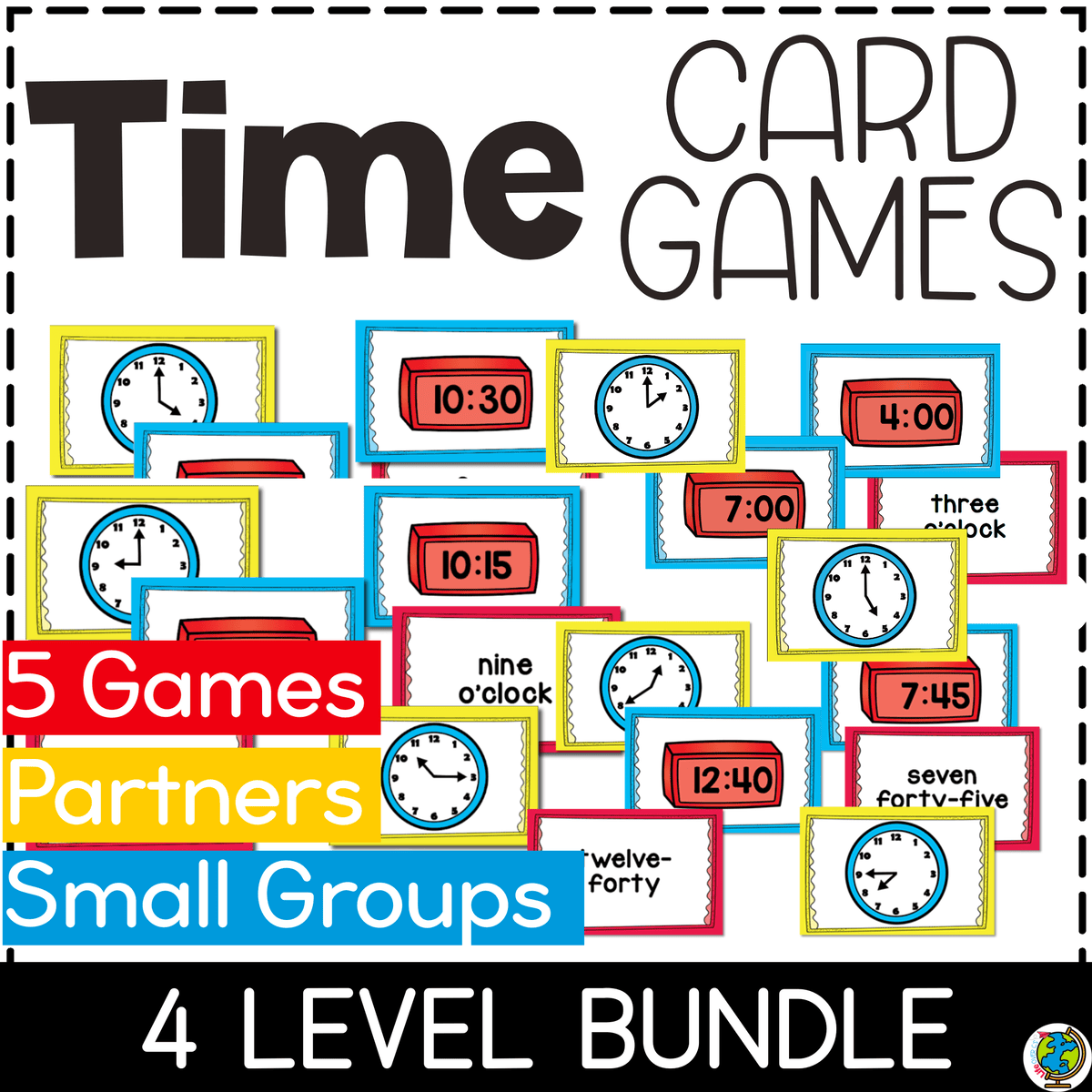 5 Card Games for Telling Time to Fifteen Minutes (Level 3)