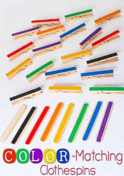 Easy DIY Color Matching Busy Bag with Clothespins