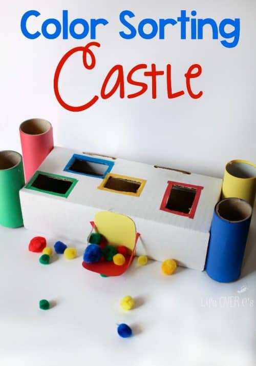DIY Color Sorting Castle for Preschoolers - Life Over C's