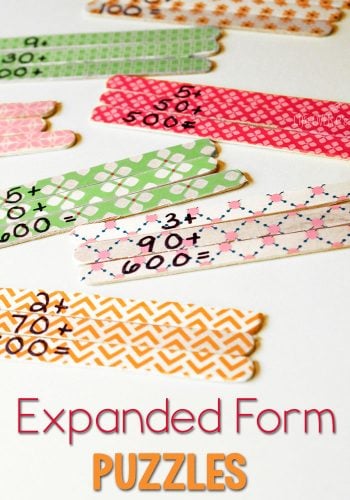 Easy DIY Expanded Form Puzzles with Popsicle Sticks