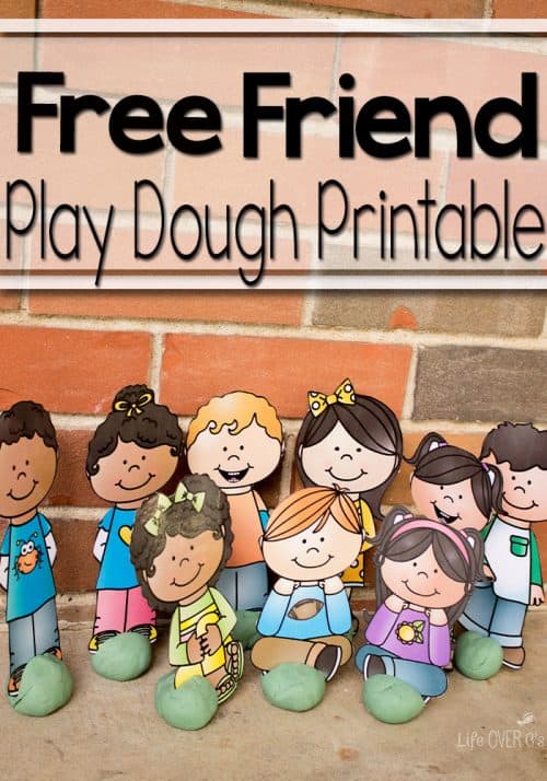 Free Friends Play Dough Printable for Kids