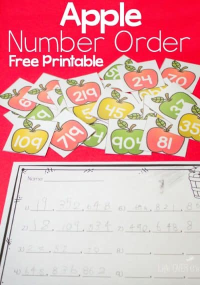 Free Apple Theme Number Order Printable Activity