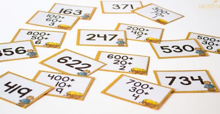 Free Printable Scarecrow Expanded Form Memory Game for Fall