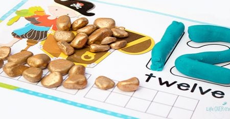 Free Printable Pirate Play Dough Mats for Numbers 1-10