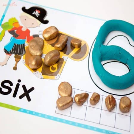 Free Printable Pirate Play Dough Mats for Numbers 1-10