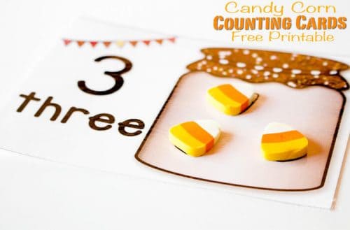 Free Printable Candy Corn Counting Cards for 1-10