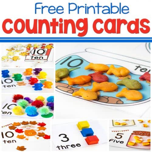 Free Printable Counting Cards for Numbers 1-10