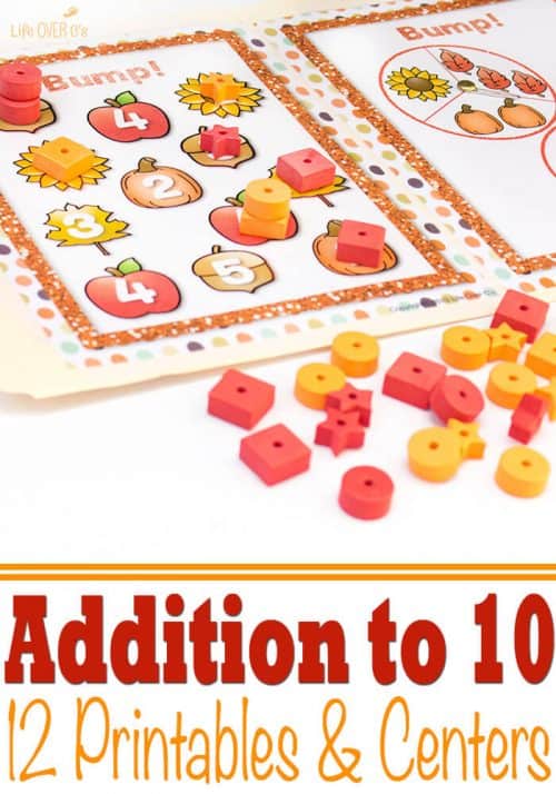 Fall Themed Addition to 10 Printables & Centers Pack