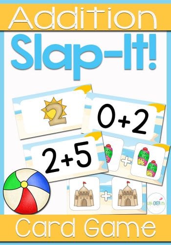 Beach Theme Addition Facts Slap-It Card Game