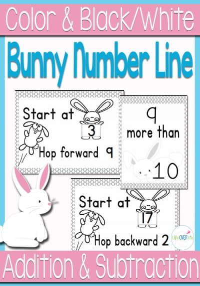 Number Lines: Adding and Subtracting With 20 Bunnies