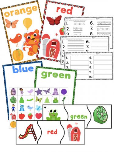 Color Recognition Math & Literacy Pack: 15 Activities!