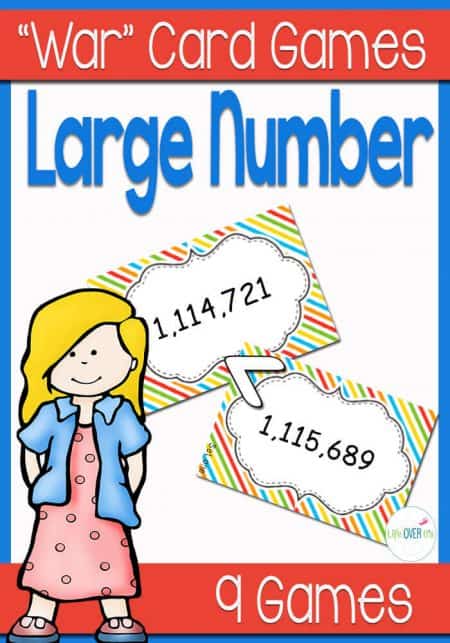 Upper Elementary Math "War" Card Games Bundle: 5 Concepts
