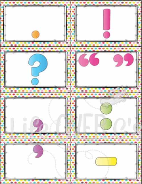 Punctuation "Slap It!" Card Game for Literacy Centers