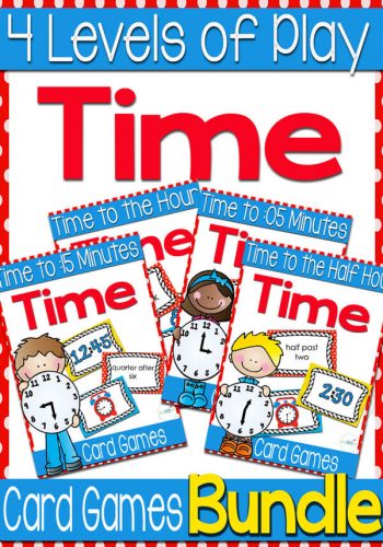 5 Time Card Games for Telling Time (Levels 1,2,3,4)