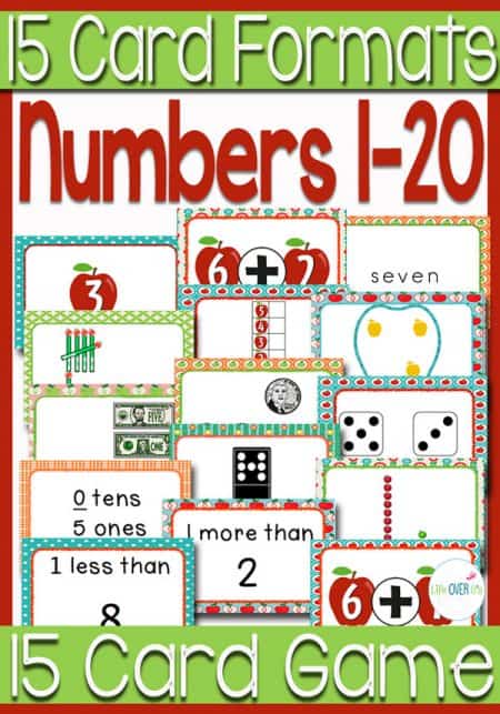 15 Apple Theme Card Games for Numbers 1-20