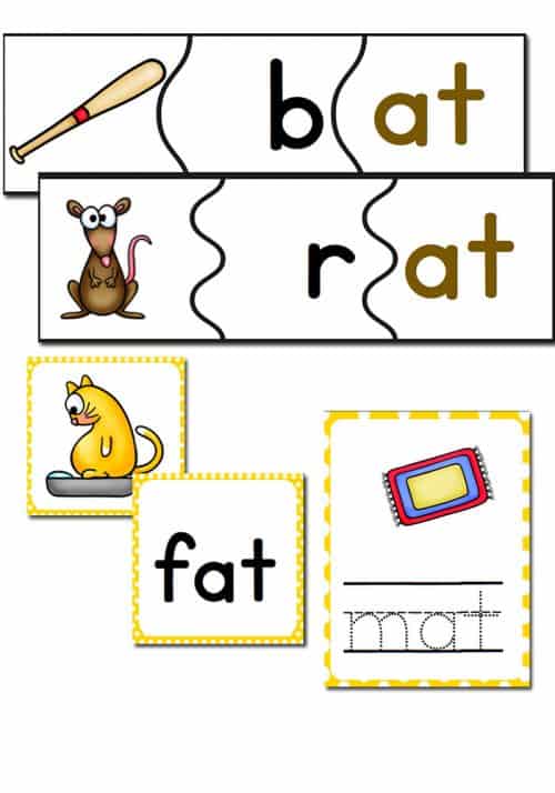CVC Words Activity Pack: -at Word Family - Life Over C's