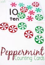 Free Printable Peppermint Counting Cards for Numbers 1-10