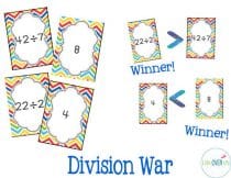 Division Facts "War" Card Game - Life Over C's