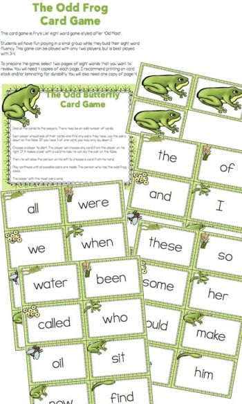 Fun Frog Theme Sight Words Game: Fry's 1st 100 Words