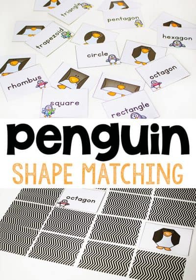 Penguin Preschool 2D Shape Matching Card Game - Life Over C's