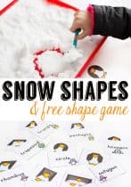 Free Printable Snow Shapes Winter Math Activity for Kids