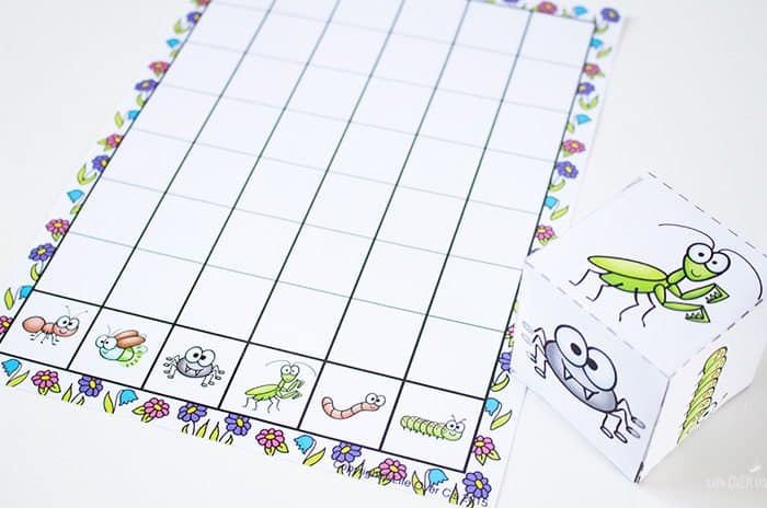 Free Printable Bug Graphing Dice - Life Over Cs