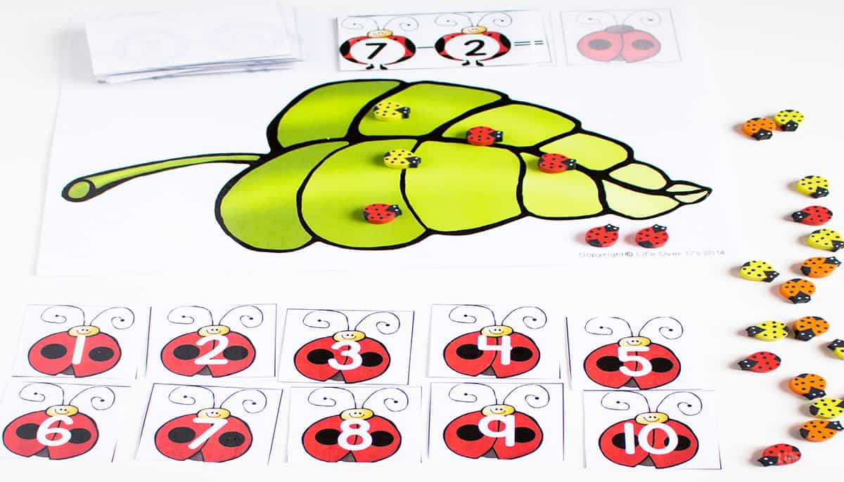 Free Printable Ladybug Subtraction Activity for Kids