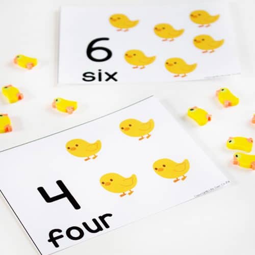 Free Printable Chick Counting Cards for 1-10