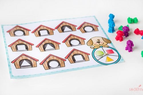 Free Printable Dog House Shape Game for Preschoolers
