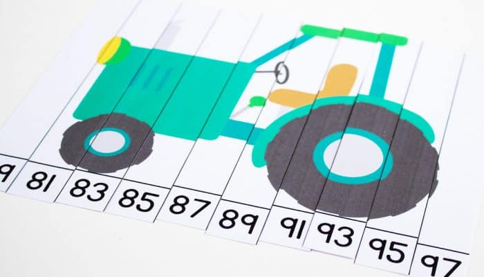 Farm Theme Odd Numbers Skip Counting Puzzles for Kids