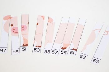 Farm Theme Odd Numbers Skip Counting Puzzles for Kids