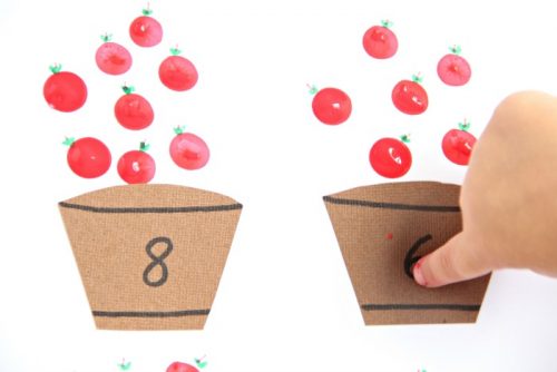 Easy Fingerprint Apple Counting Activity for Preschoolers