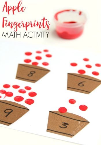 Easy Fingerprint Apple Counting Activity for Preschoolers