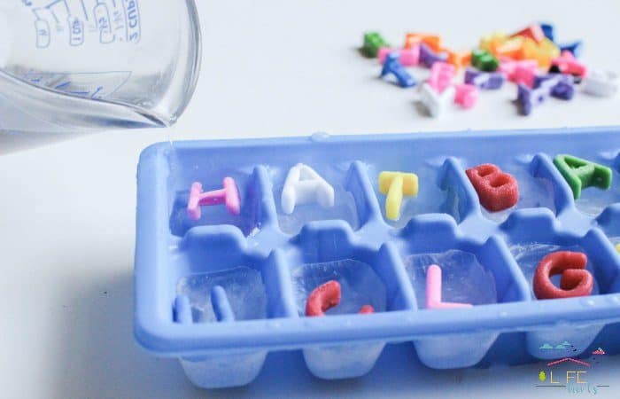 Fun Word Building Activity for Kids Using Ice Cubes