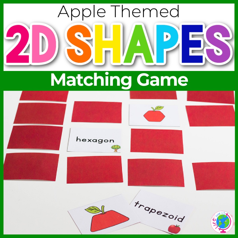 Free Printable Shape Apple Matching Game for Fall - Life Over C's